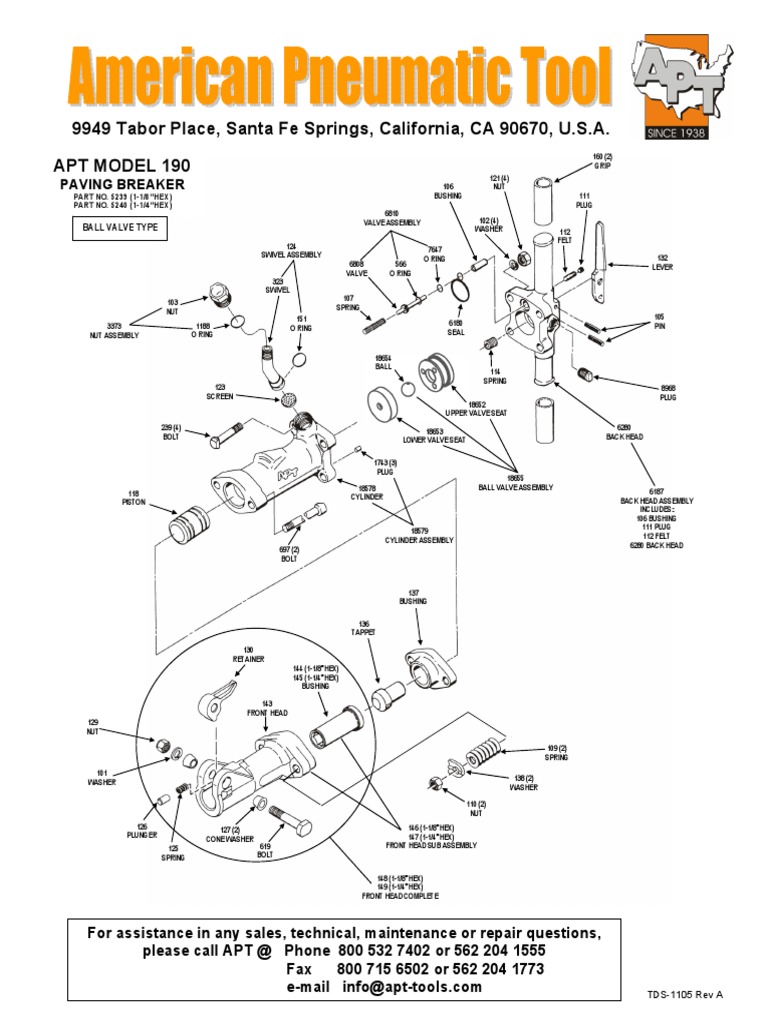 Apt 190 Martillo Neumatico | PDF | Valve | Vehicle Technology