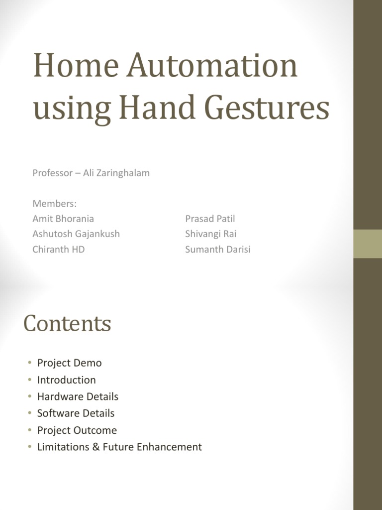 Home Automation Using Hand Gesture | PDF | Raspberry Pi | Accelerometer
