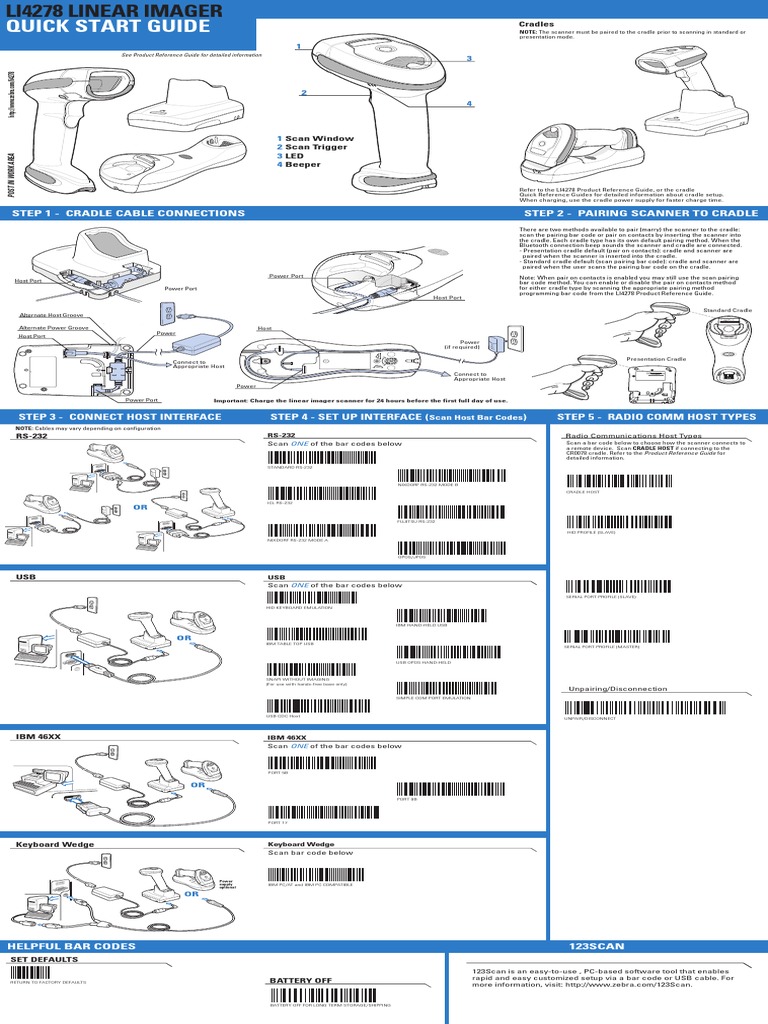 Li4278 QSG en PDF | PDF | Barcode | Image Scanner