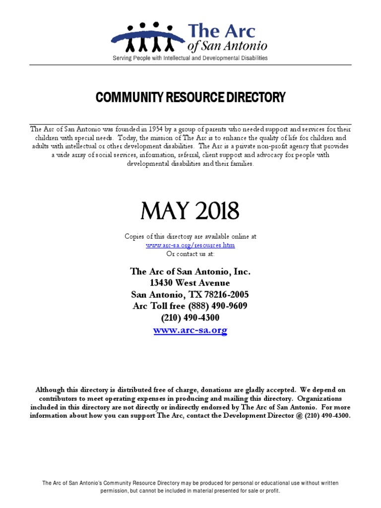 San Antonio Community Resource Directory | PDF | Special Education