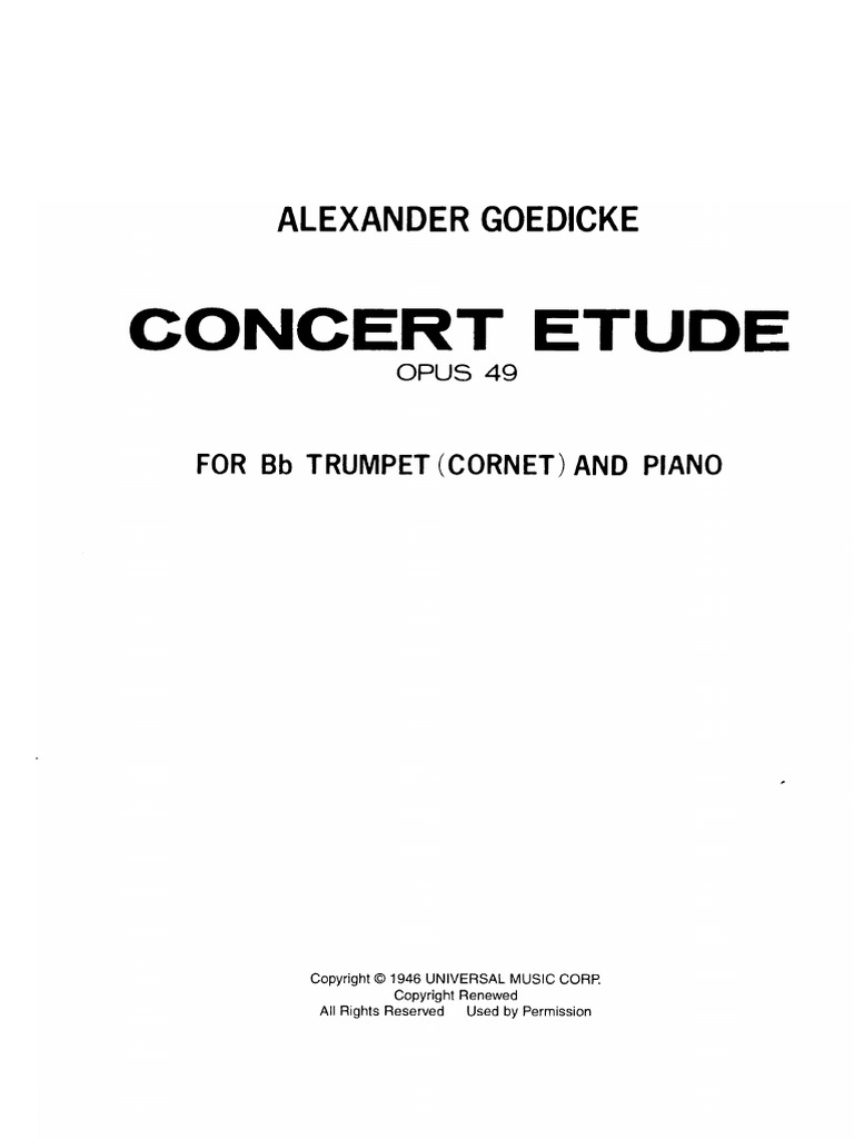 Goedicke, Concierto Estudio Op.49 | PDF