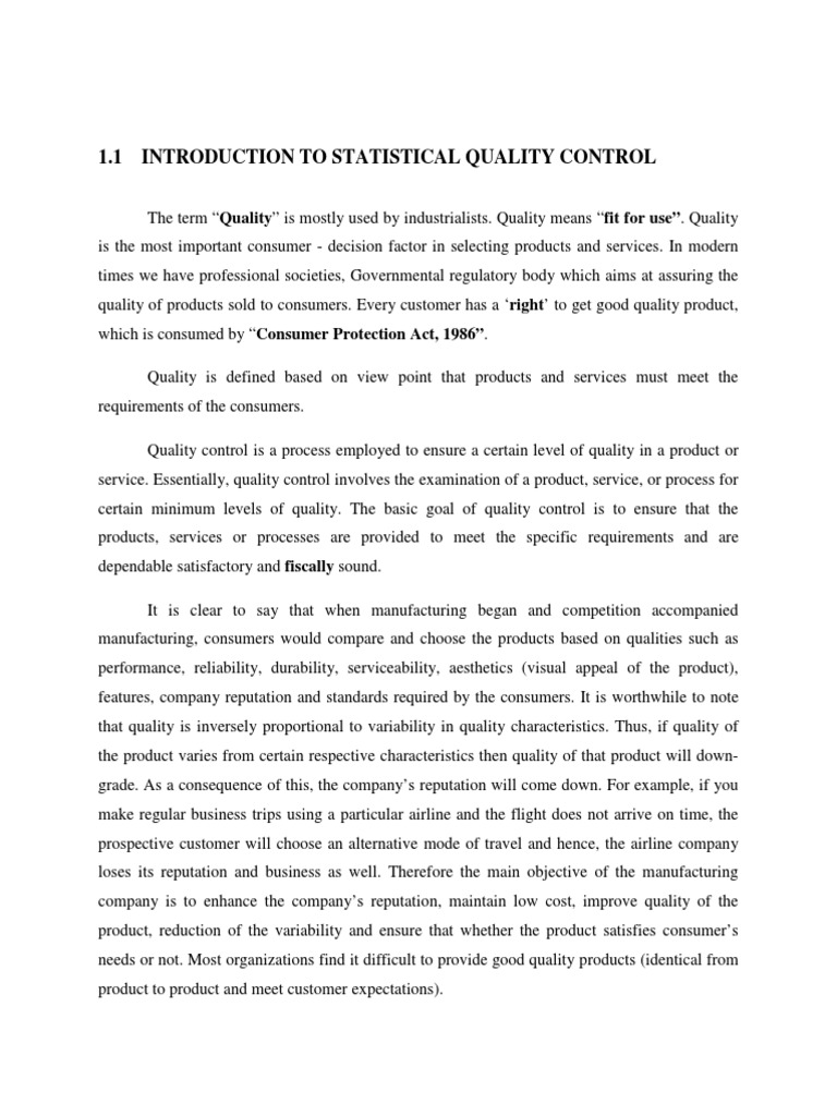 1.1 Introduction To Statistical Quality Control | PDF | Probability ...