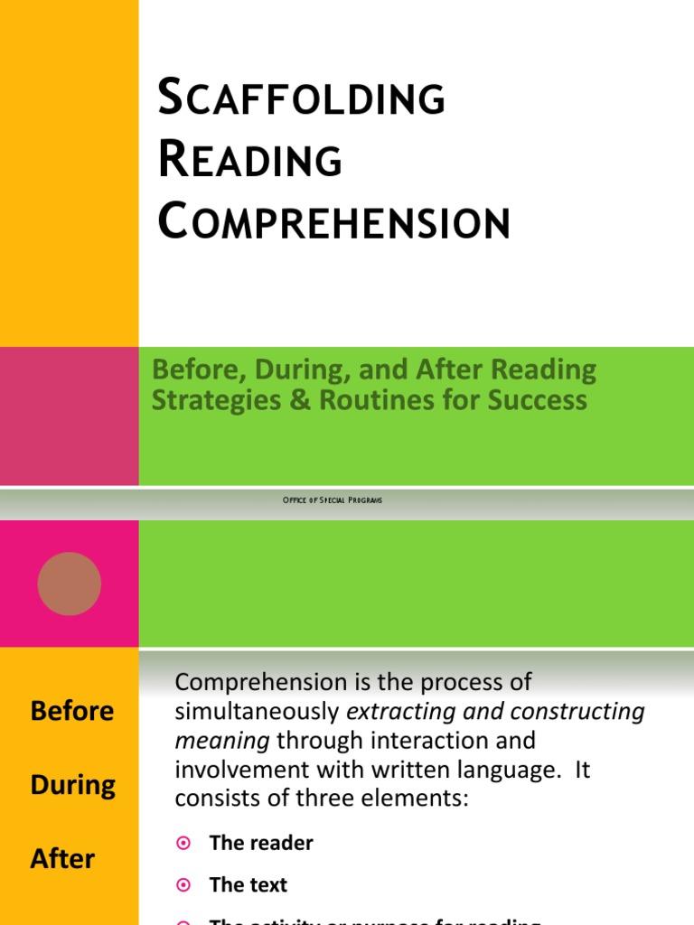 Caffolding Eading Omprehension: Ffice of Pecial Rograms | PDF | Reading ...