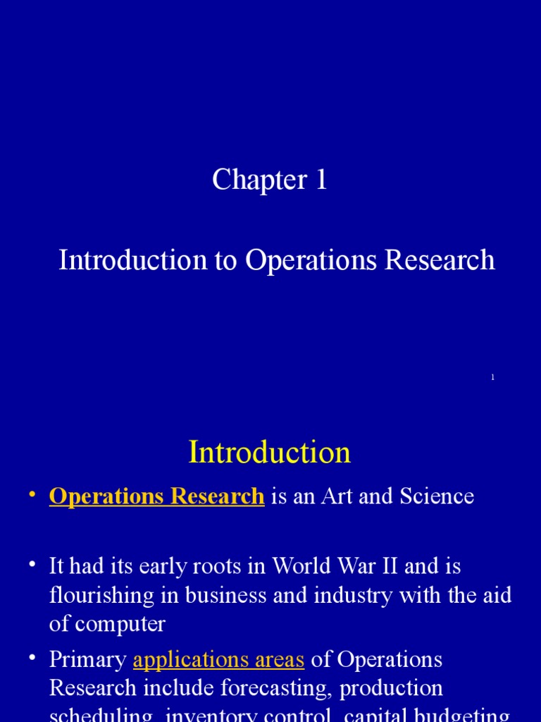 157 37325 EA221 2013 1 2 1 Chapter-1-introduction-to-OR-1 | PDF ...
