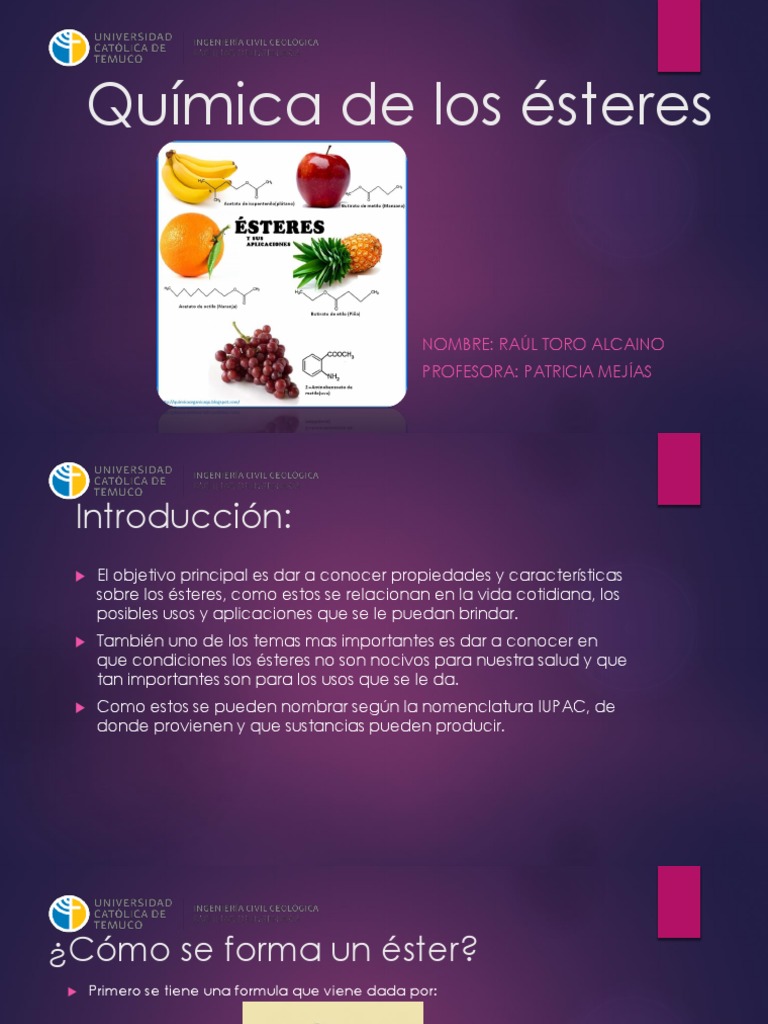Propiedades y Usos de los Ésteres | PDF | Ester | Alcohol