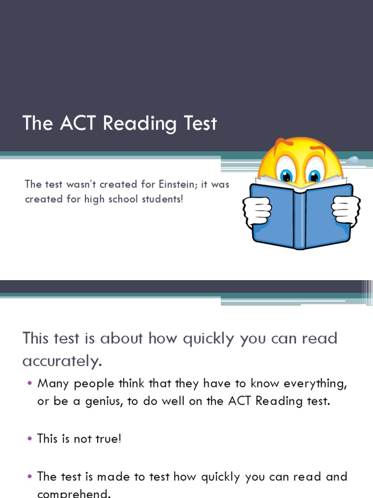 ACT Reading Test Strategies Guide | PDF | Question | Act (Test)