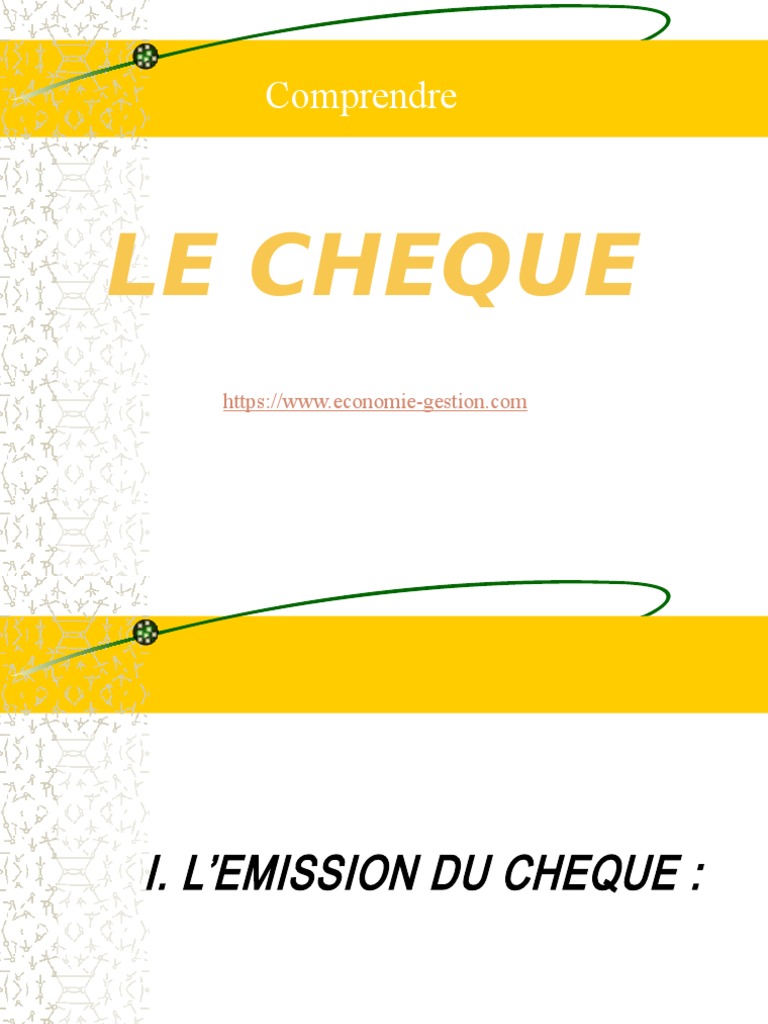 Émission et barrement des chèques | PDF | Chèque | Documents commerciaux