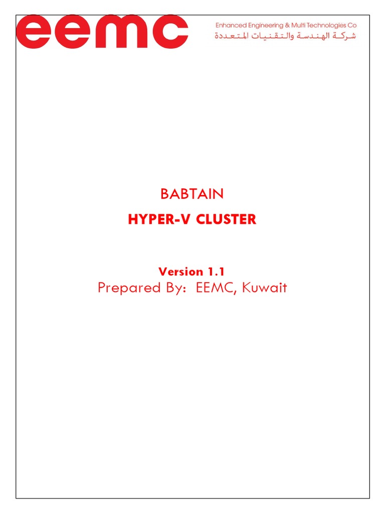 Babtain: Hyper-V Cluster | Download Free PDF | Hyper V | Computer Cluster