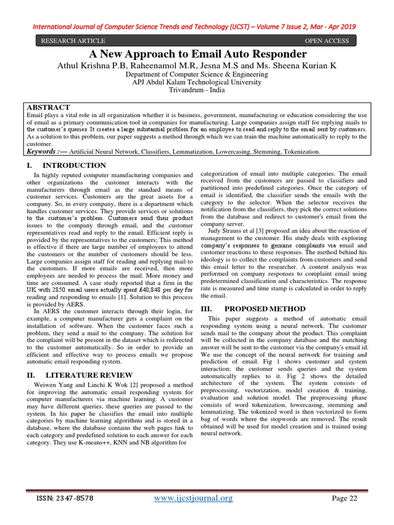 (IJCST-V7I2P6) :athul Krishna P.B, Raheenamol M.R, Jesna M.S and Ms. Sheena Kurian K | PDF ...