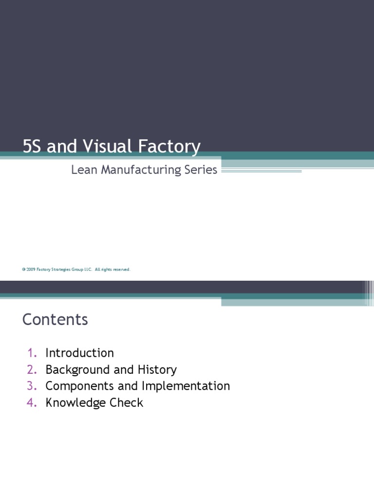 5S and Visual Factory: Lean Manufacturing Series | PDF | Lean ...