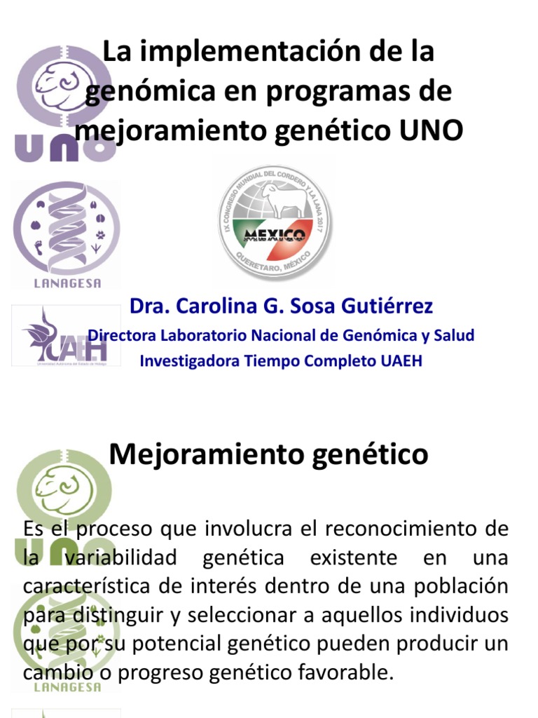 La Implementación de La Genómica en Programas de Mejoramiento Genético ...