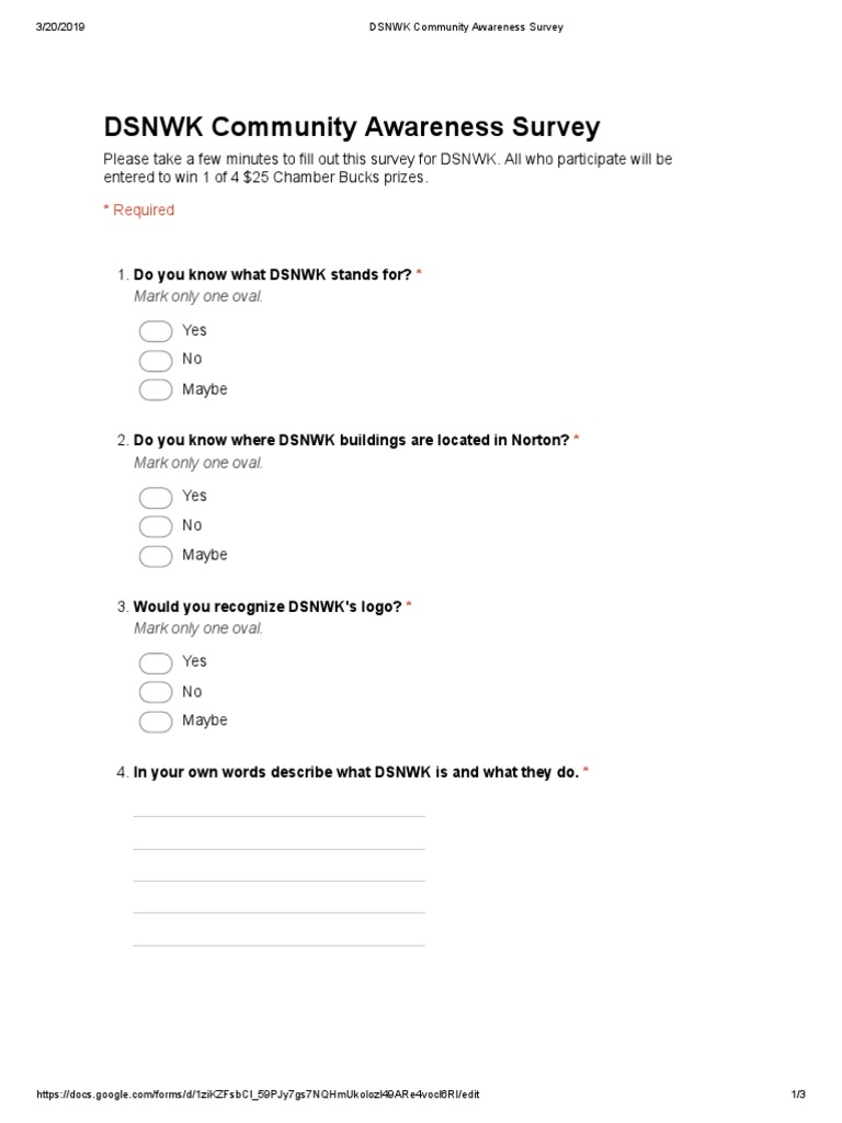DSNWK Community Awareness Survey | PDF