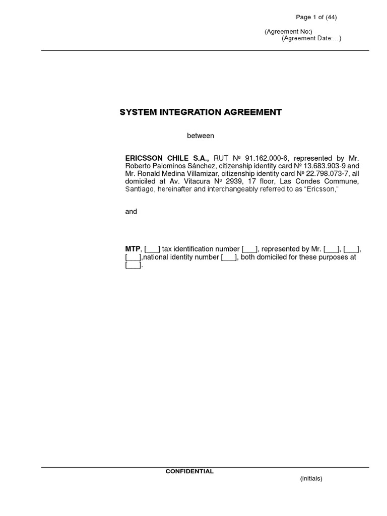 System Integration Agreement MTP Ericsson | PDF | Intellectual Property ...