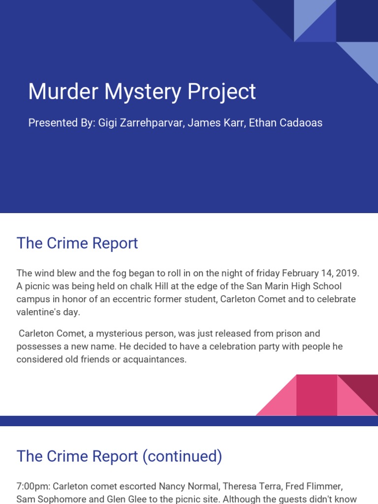 Murder Mystery Project | PDF | Karyotype | Nature