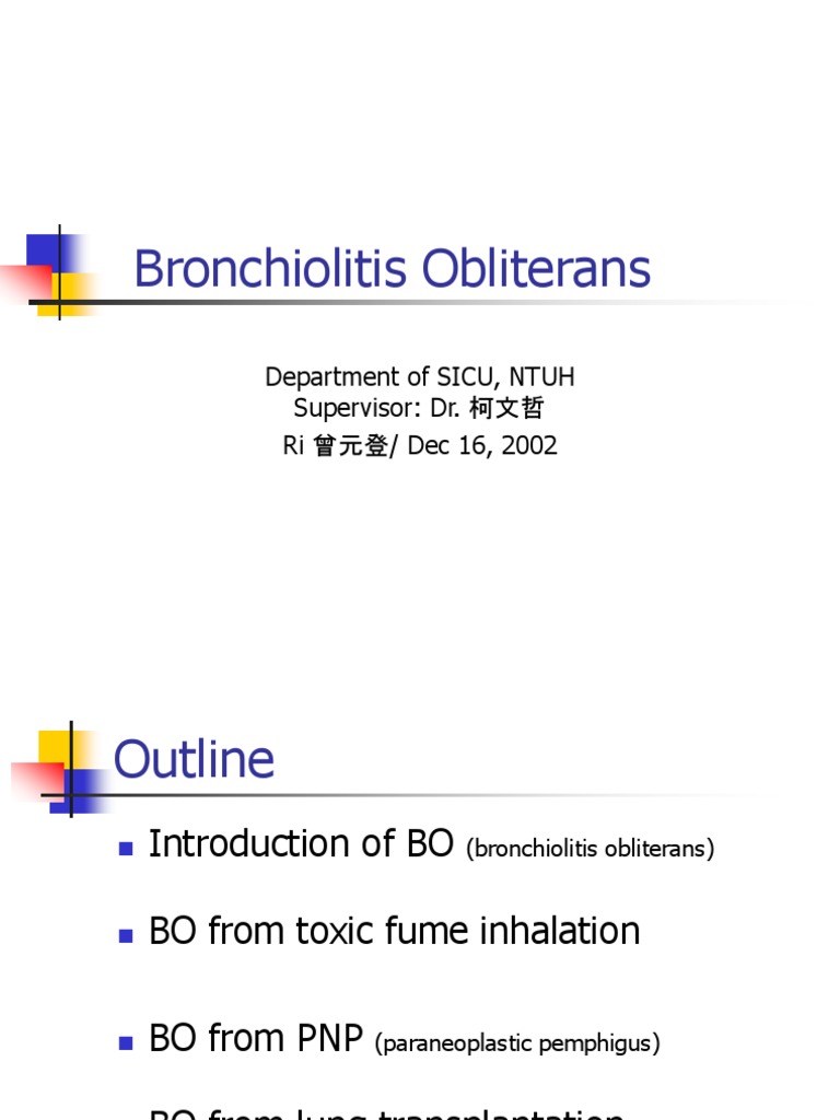 Bronchiolitis Obliterans | PDF | Medical Specialties | Epidemiology
