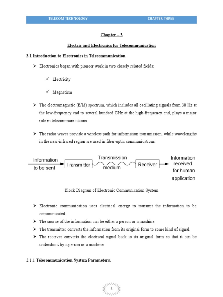 Electronics in Telecommunication Systems | PDF | Modulation | Data ...
