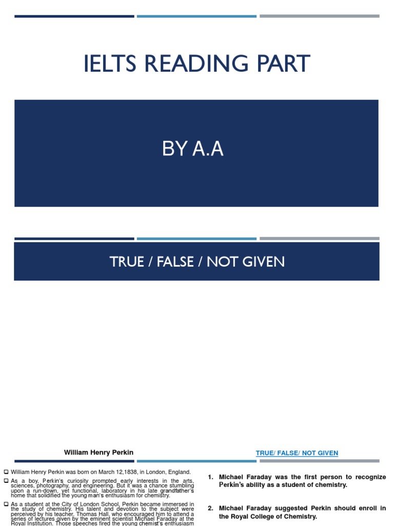 Ielts Reading Part: by A.A | PDF | Science
