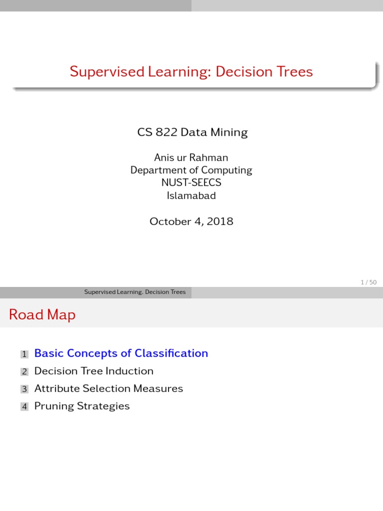 Lesson 3.1 - Supervised Learning Decision Trees | PDF | Statistical Classification | Applied ...