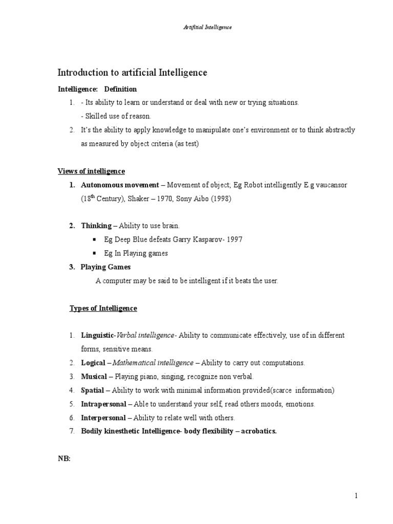 Intro To AI and Agents | PDF | Artificial Intelligence | Intelligence ...