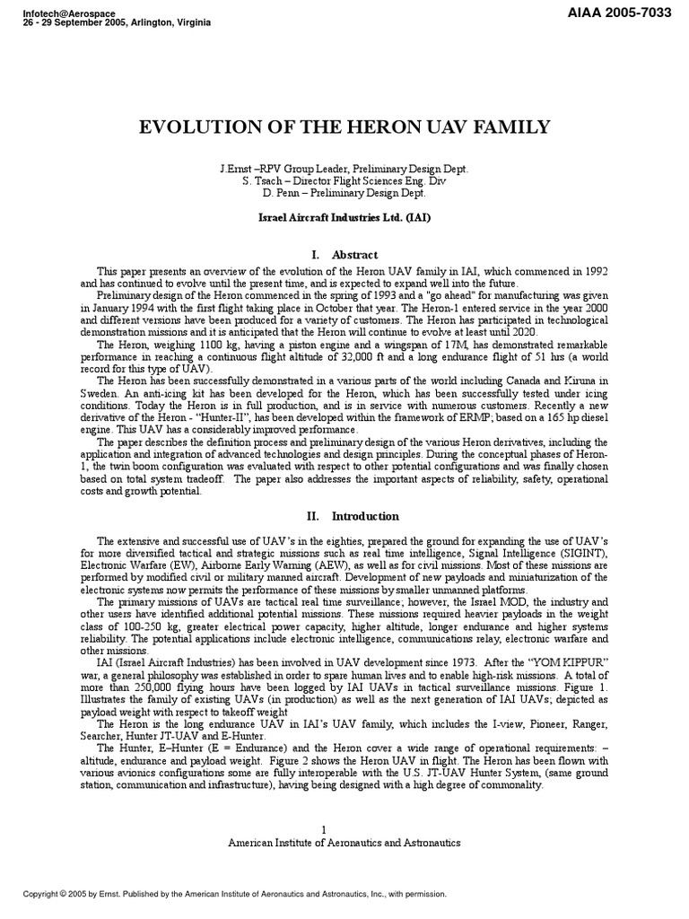 Evolution of The Heron Uav Family | PDF | Unmanned Aerial Vehicle ...