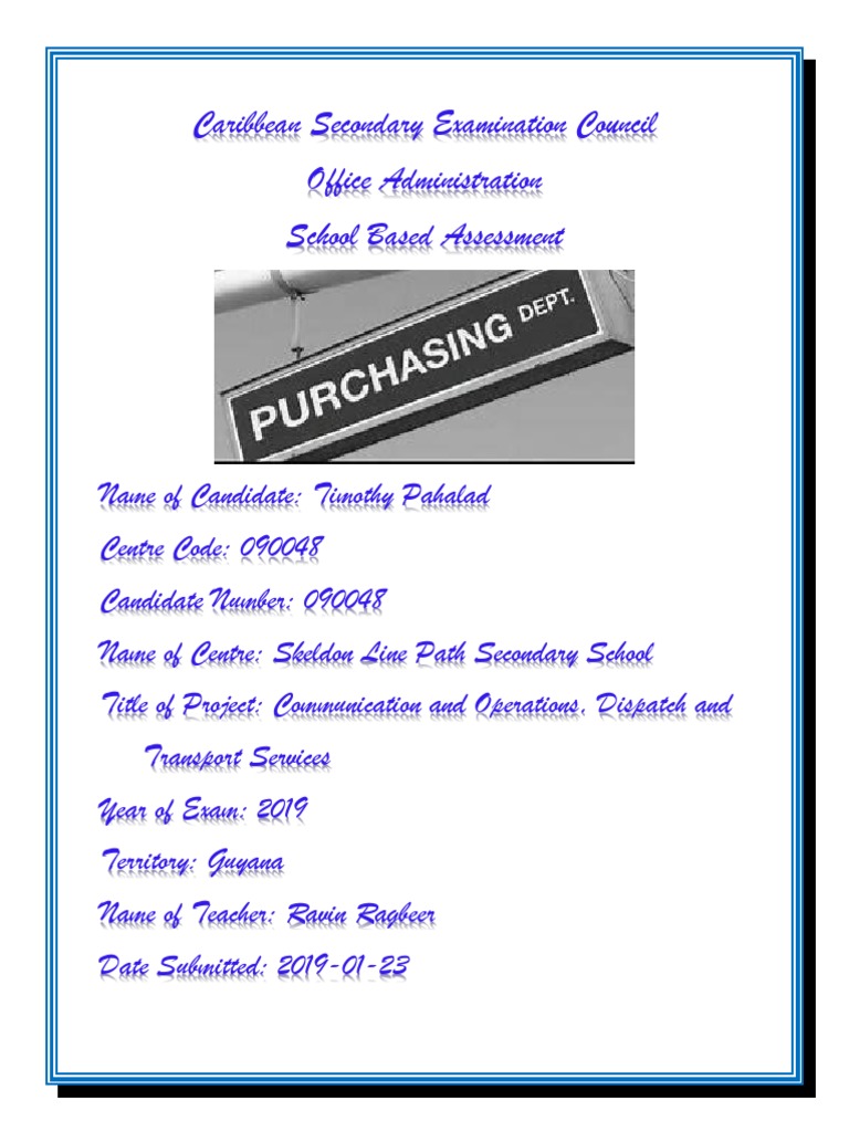 2019 Csec Oa Sba | Download Free PDF | Supply Chain | Inventory