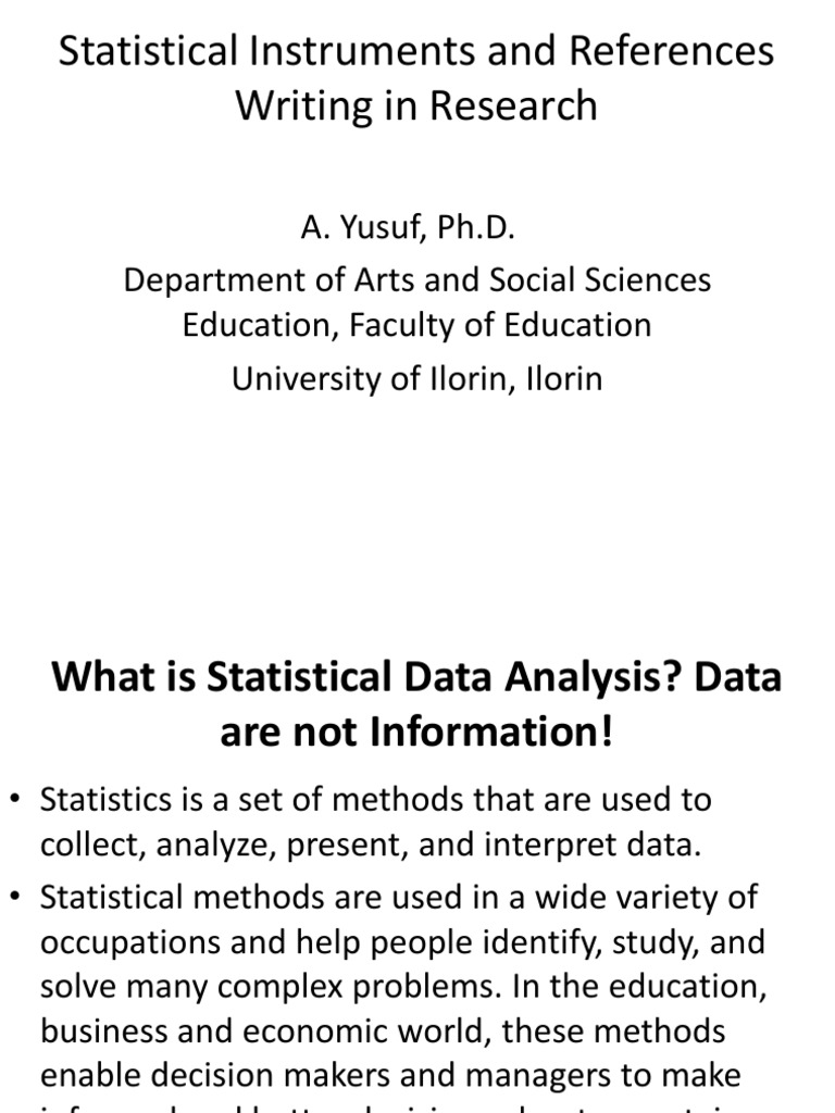 Statistical Instruments and References Writing in Research | PDF ...