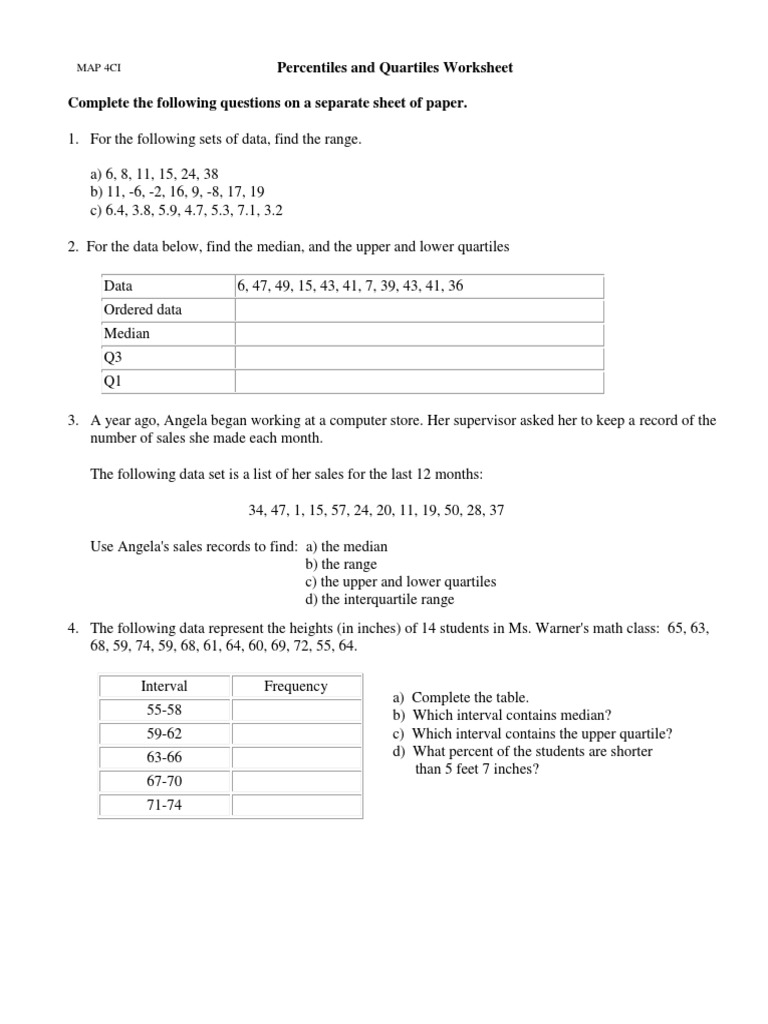 Percentiles Quartiles Scaffolded Xabdw2 | PDF | Descriptive Statistics ...