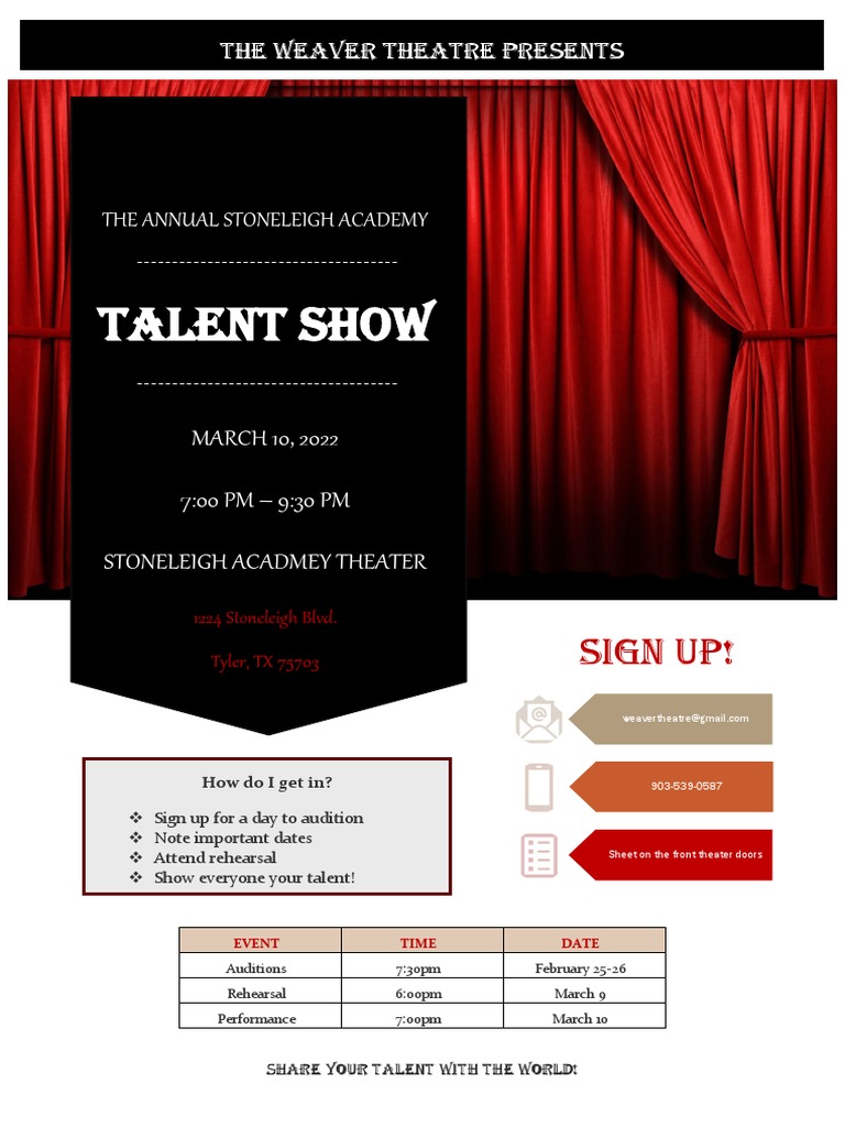 Talent Show: Sign Up! | PDF
