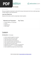 Lesson Plan Math Grade 1 | PDF | Teaching Mathematics | Behavior ...