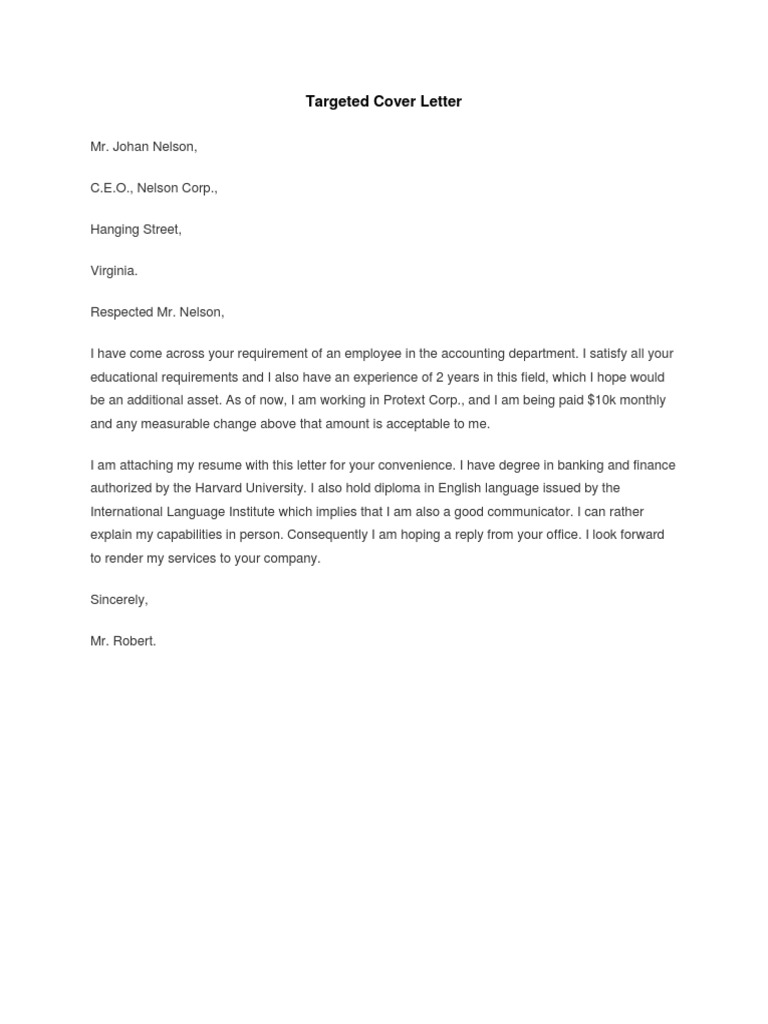 Targeted Cover Letter | PDF