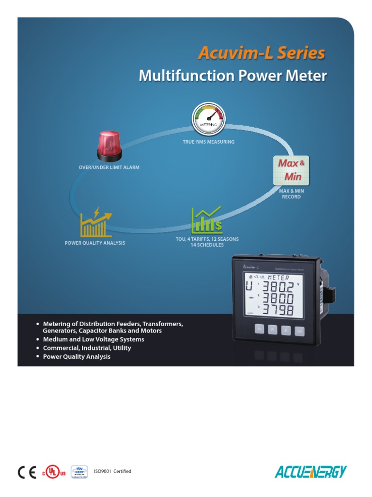 Acuvim L Power Meter Brochure 1030E1210 | PDF | Electric Power ...