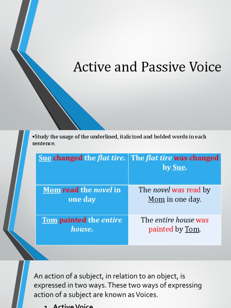 Active and Passive | PDF | Verb | Subject (Grammar)