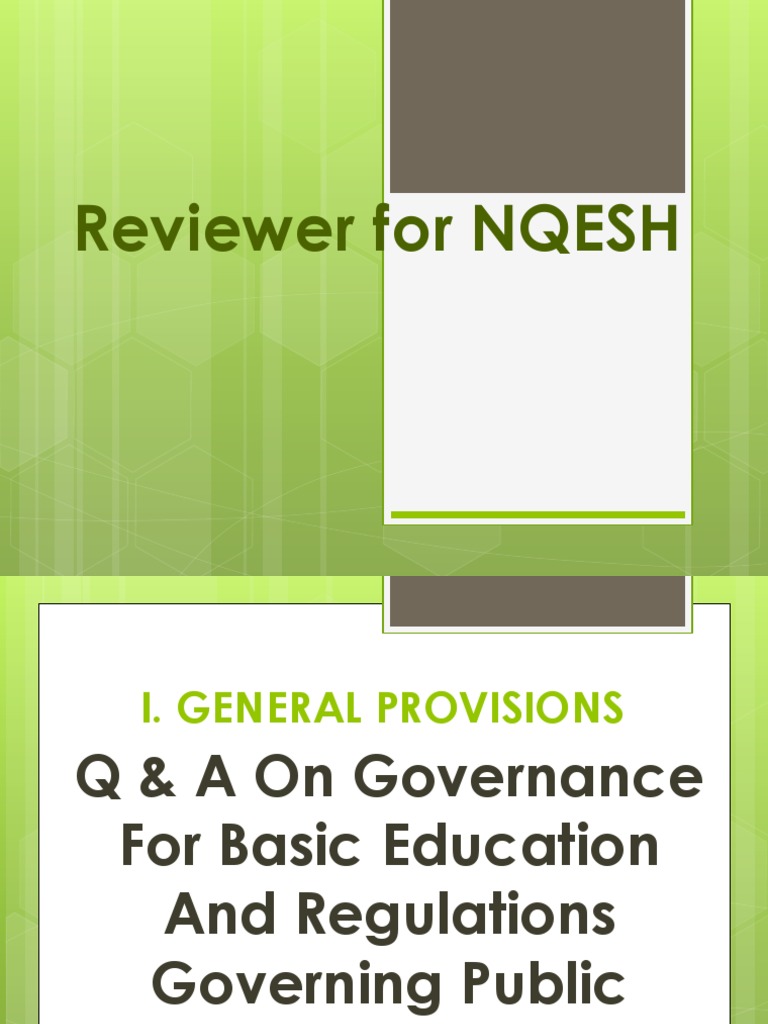 Reviewer NQESH | PDF | Secondary Education | Schools