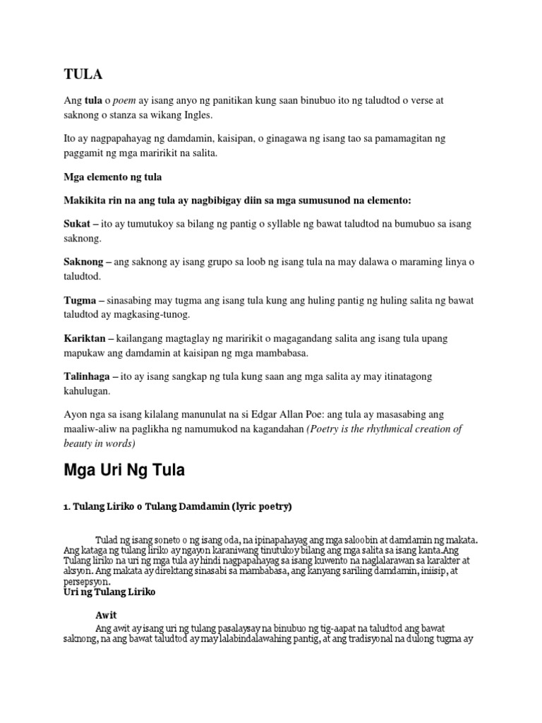 TULA | PDF