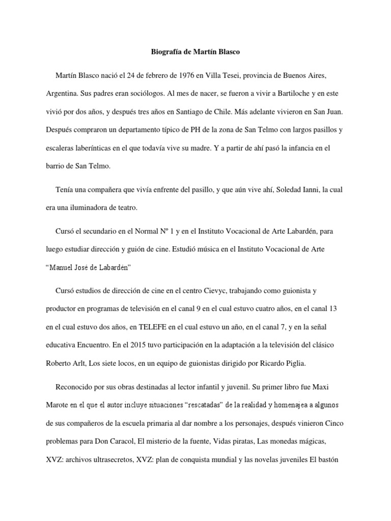 Biografía de Martín Blasco | PDF | Ocio