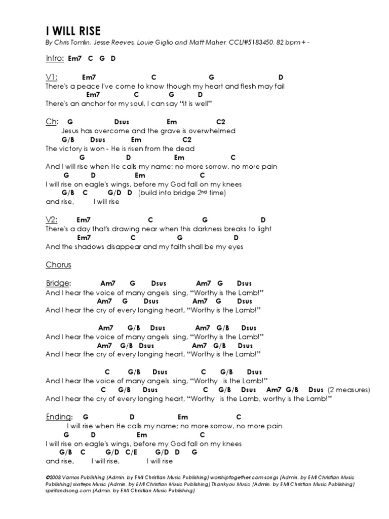 I WILL RISE song lyrics | PDF | Religious Belief And Doctrine