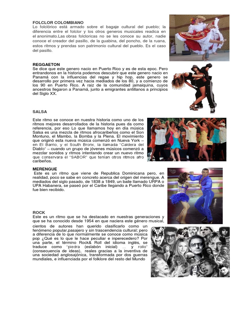 7 Ritmos Musicales | Descargar gratis PDF | Musica Popular | Ritmo