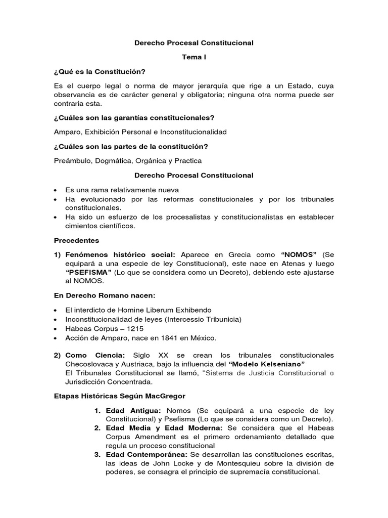 Derecho Procesal Constitucional | PDF | Constitución | Ley procesal