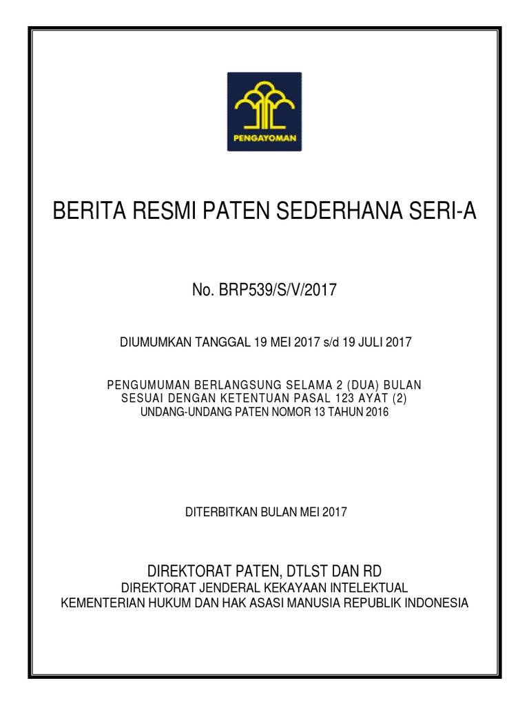 Contoh Draft Paten 2015 | PDF