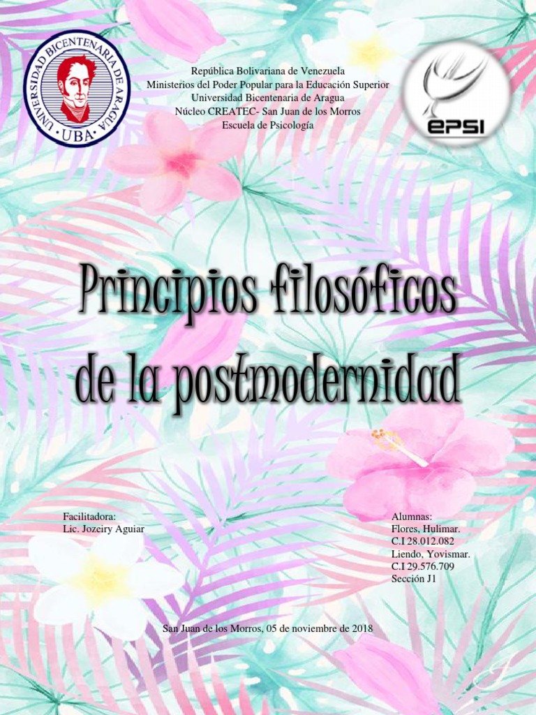 Principios filosóficos de la postmodernidad | Psicologia analitica ...