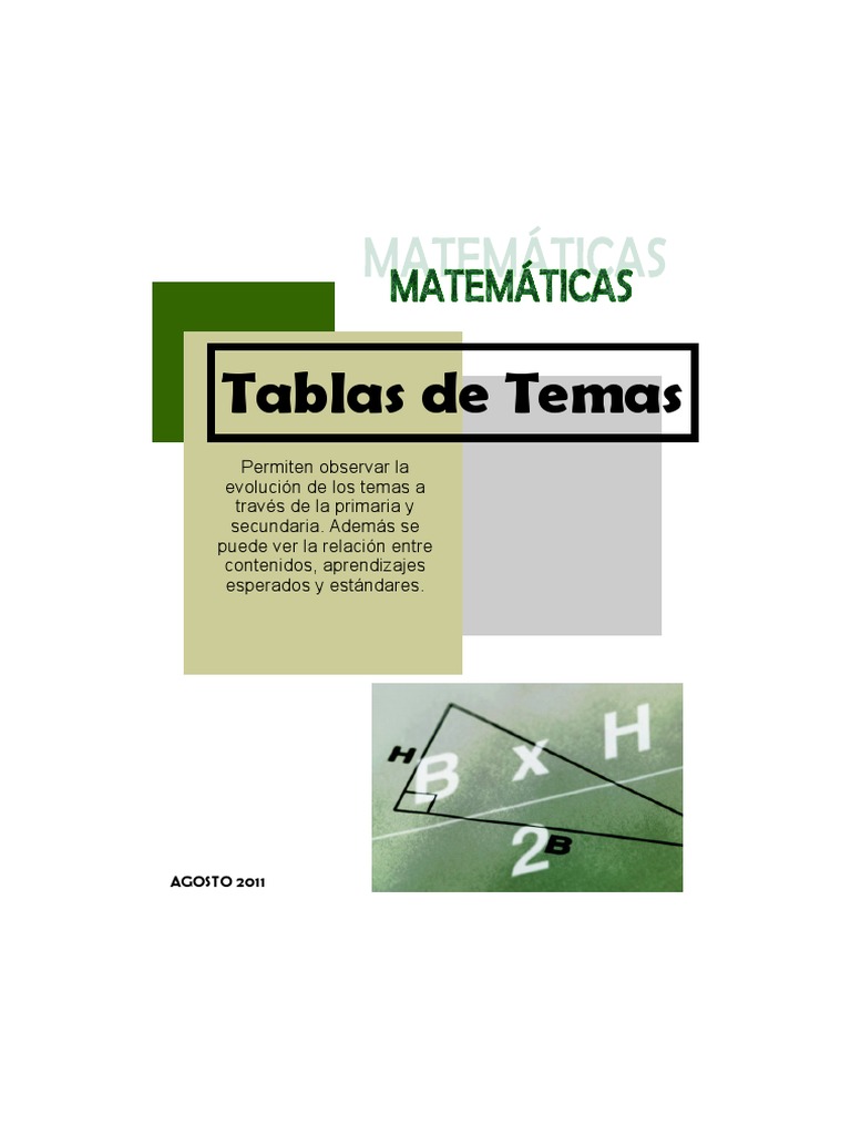 Tabla de Temas PDF | PDF | División (Matemáticas) | Fracción (Matemáticas)