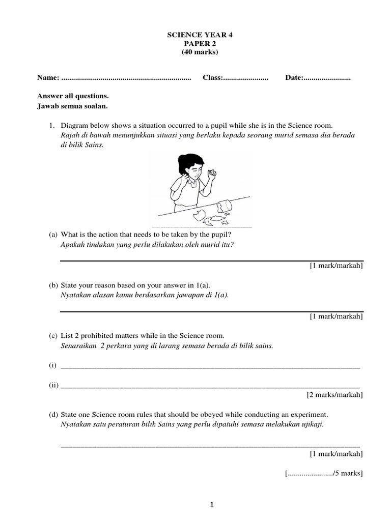 Sains DLP Y4 Paper 2 | PDF | Animal Physiology | Physiology