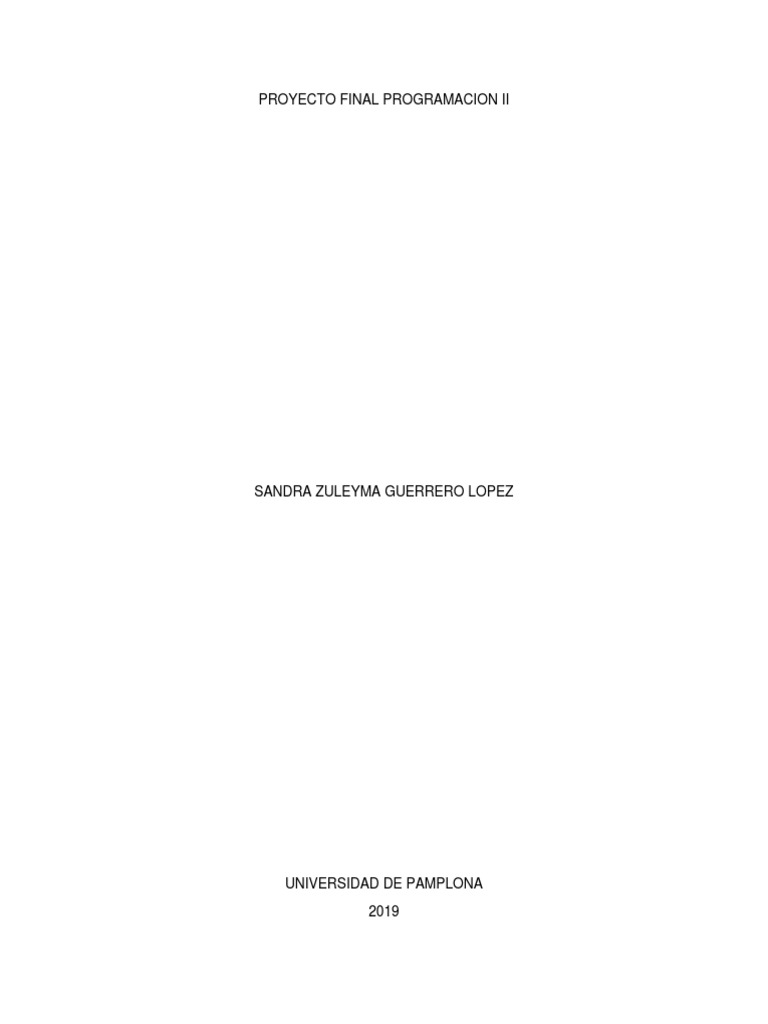 Proyecto Final Programacion II | PDF | Programación de computadoras | Programa de computadora