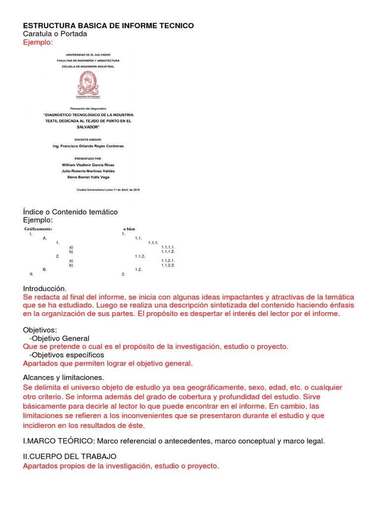 Estructura Basica de Un Informe Tecnico | PDF | Enciclopedias