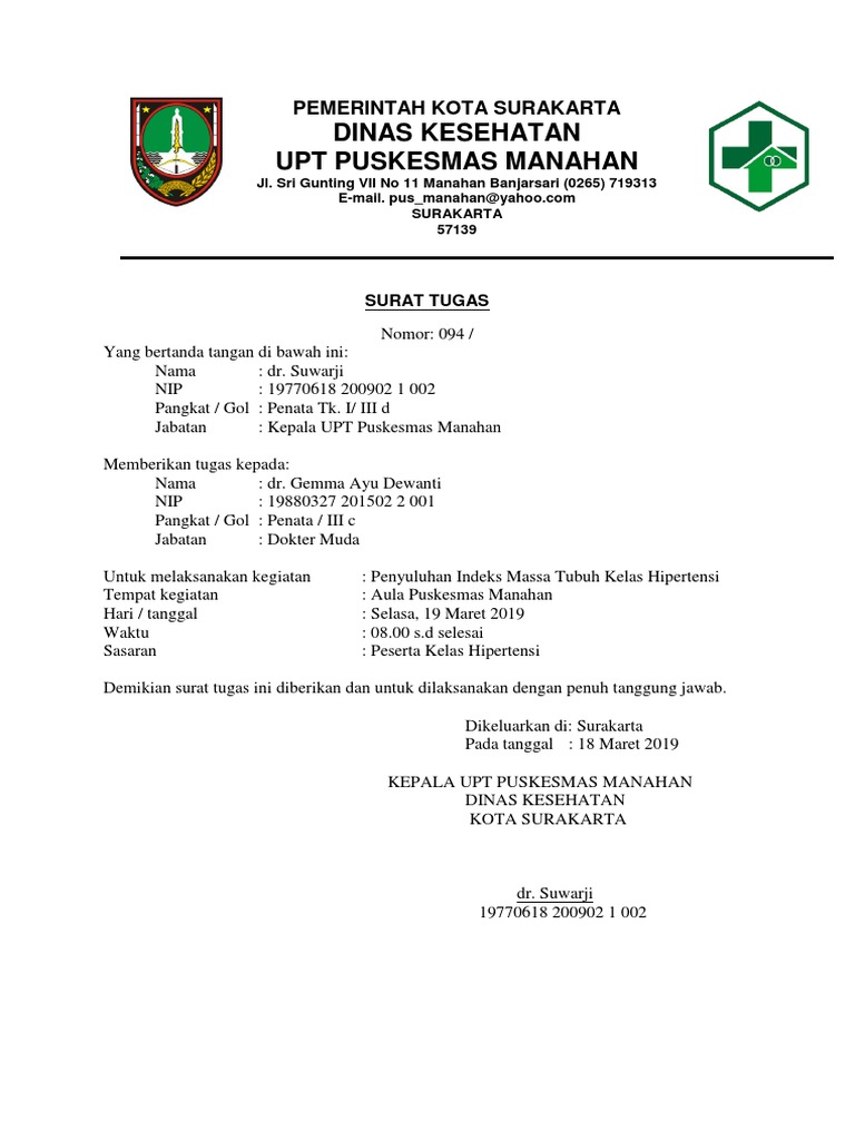 Surat Tugas TB | PDF