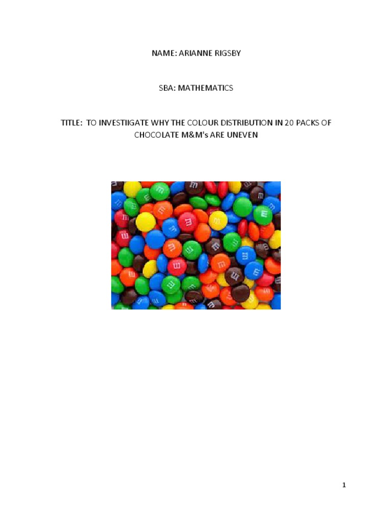 Mathematics SBA | PDF | Chart | Mean