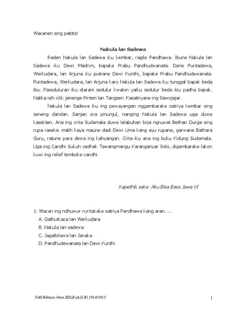 Soal B Jawa | PDF