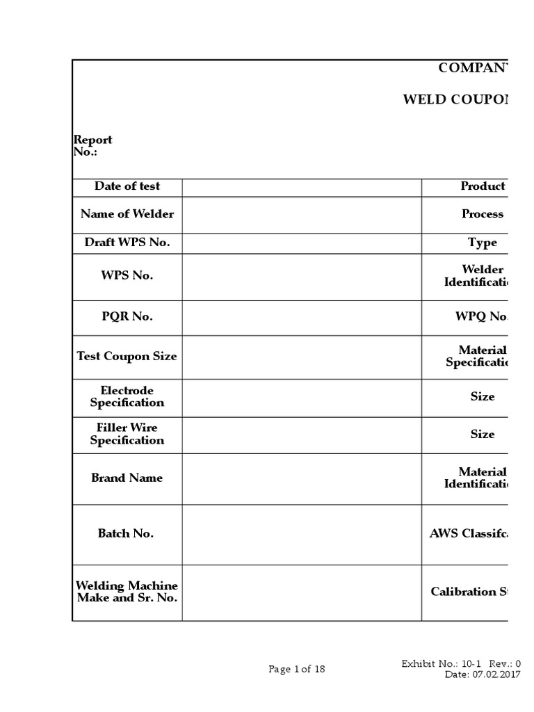 Welding Coupon Witness Report | PDF | Welding | Construction