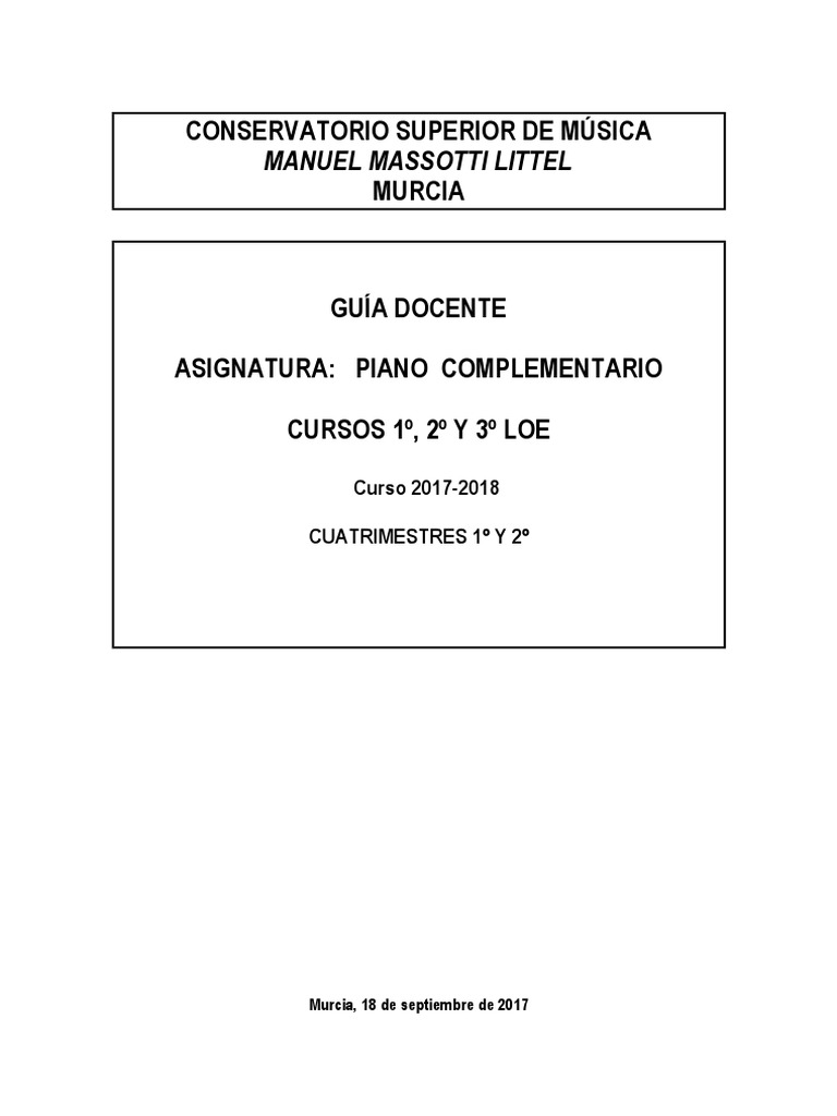 Guía de Piano Complementario | PDF | Conocimiento | Evaluación