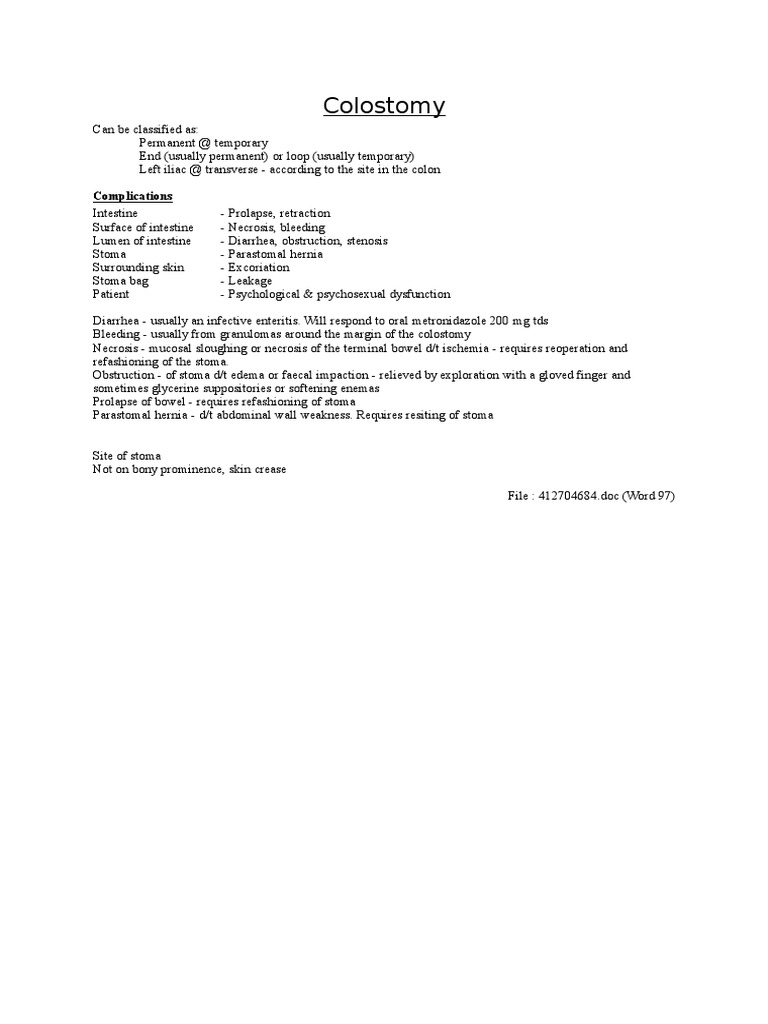 Colostomy | PDF